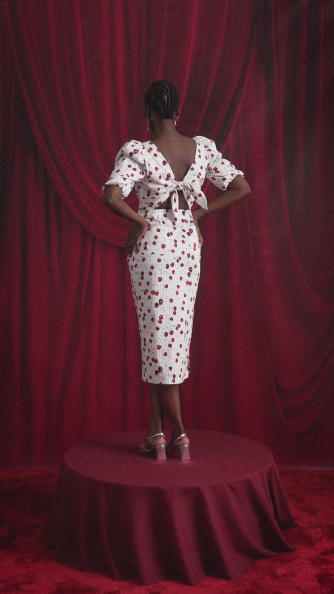 VEROUCHKA CHERRY LINES DRESS – Make My Lemonade