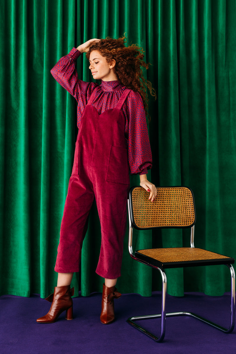 HEDWIGE VELVET RASPBERRY OVERALLS – Make My Lemonade
