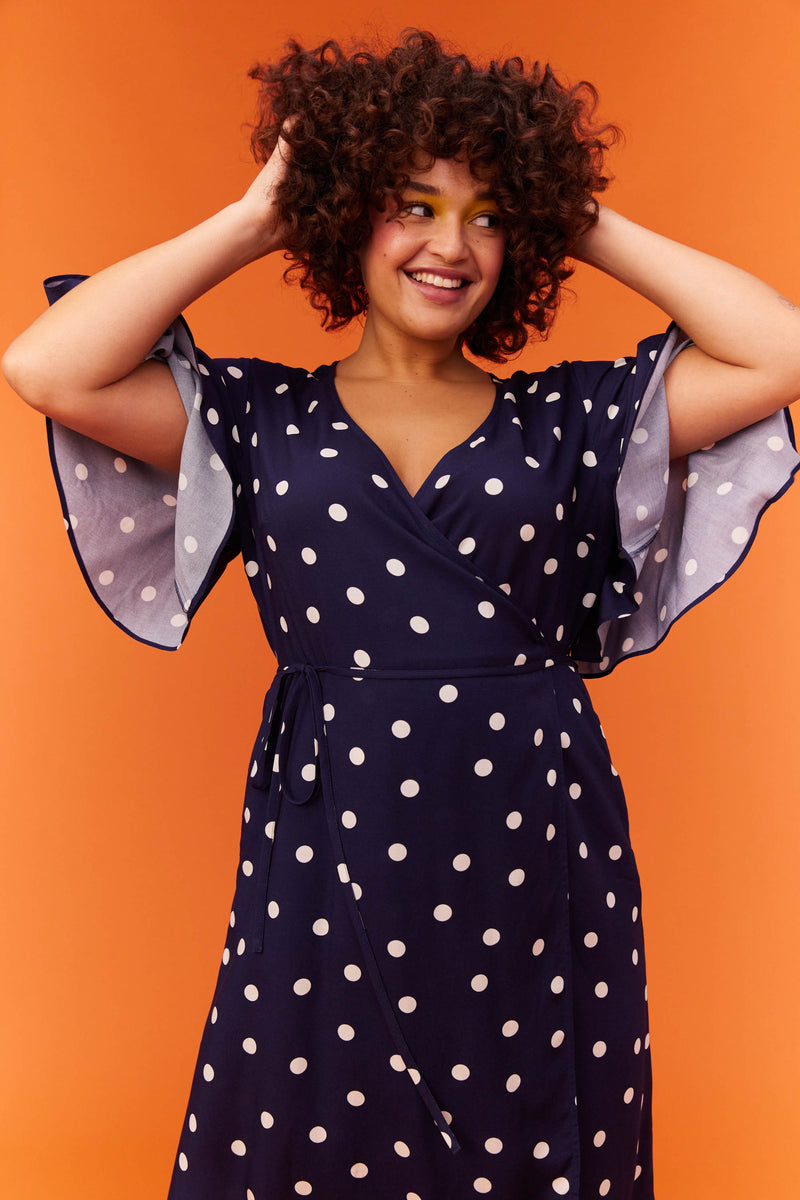 LOULOU POLKA NAVY DRESS – Make My Lemonade